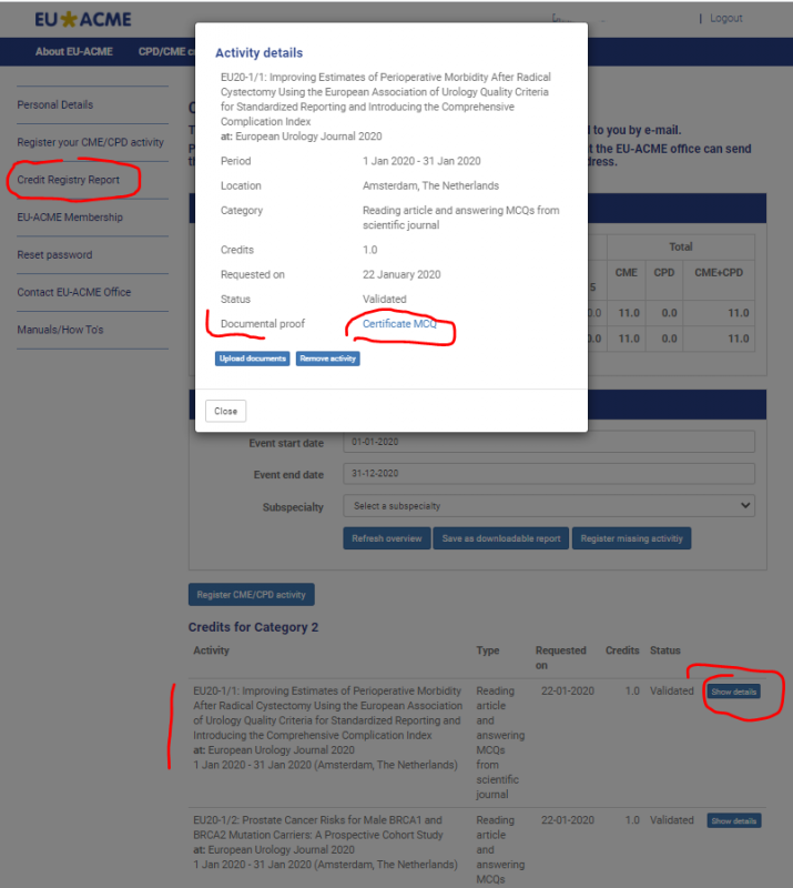 I answered MCQs but I cannot find my certificate. - EU-ACME/CNE