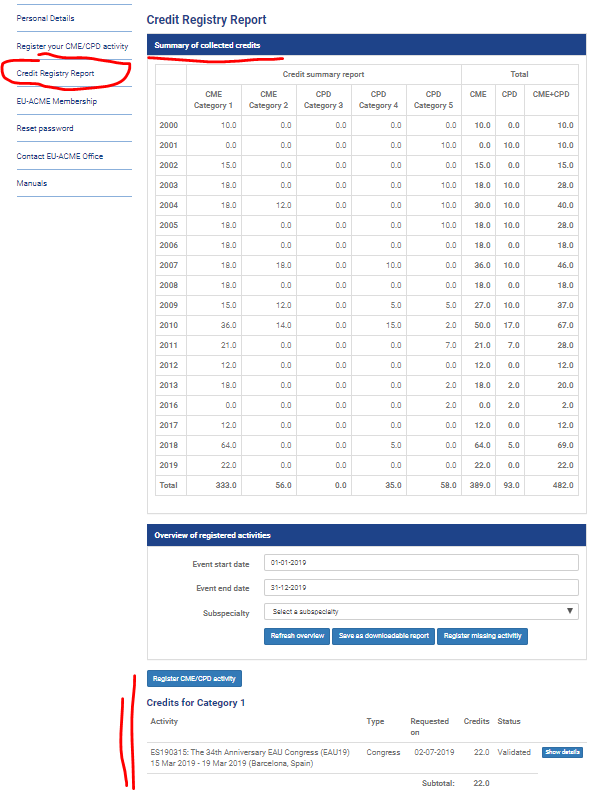 How to generate and print my CREDIT REGISTRY REPORT (CRR)? - EU-ACME/CNE