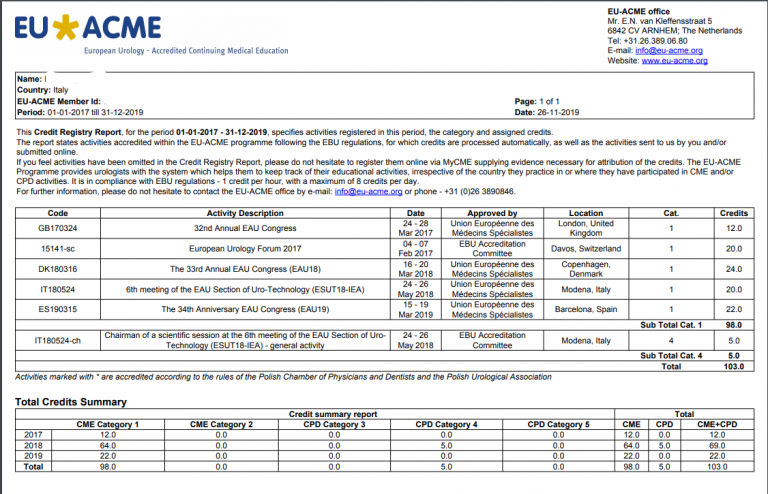 How to generate and print my CREDIT REGISTRY REPORT (CRR)? - EU-ACME/CNE